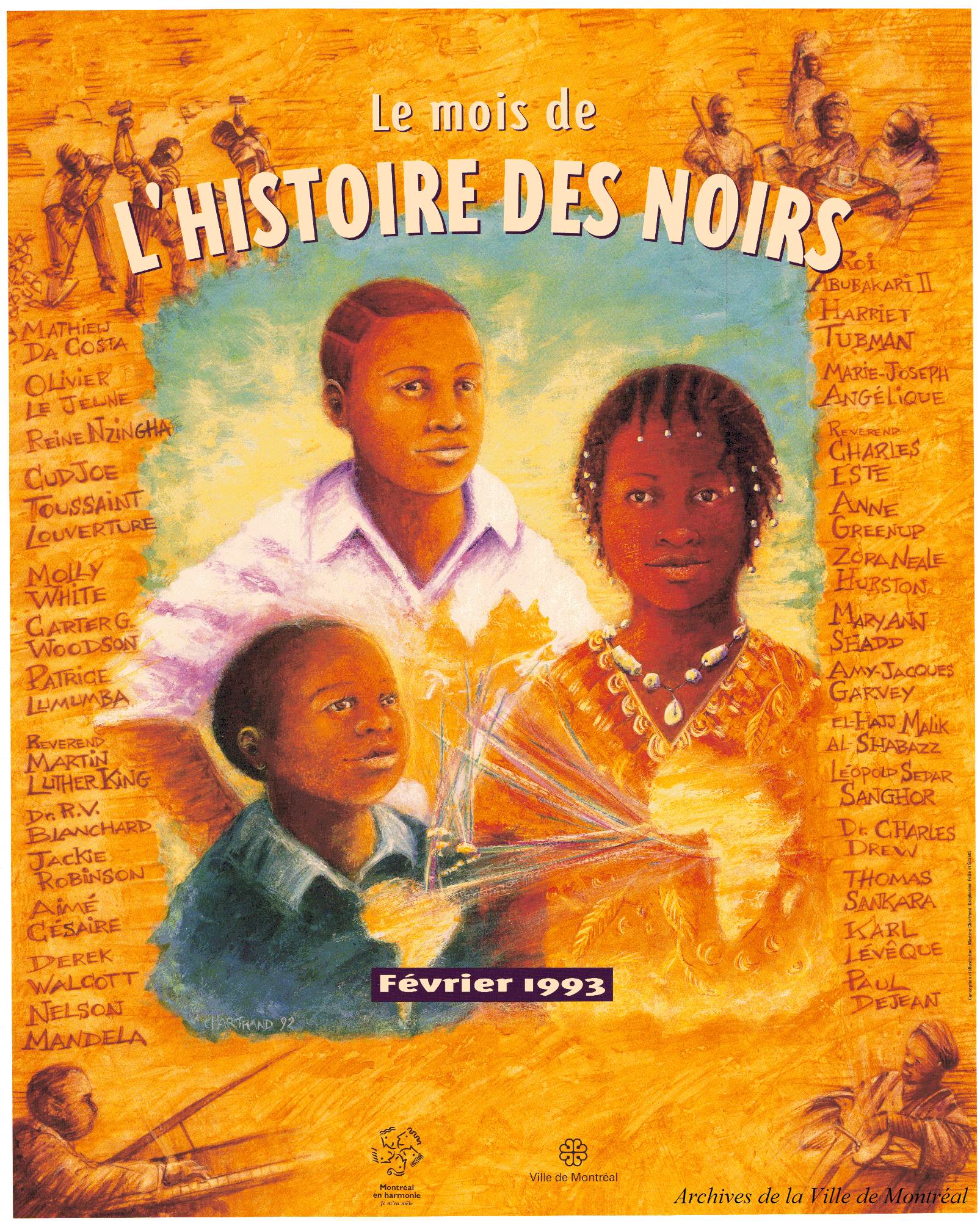 Affiche du mois de l'Histoire des Noirs, 1993, VM94,SZ,SS2,D1. Artiste ...
